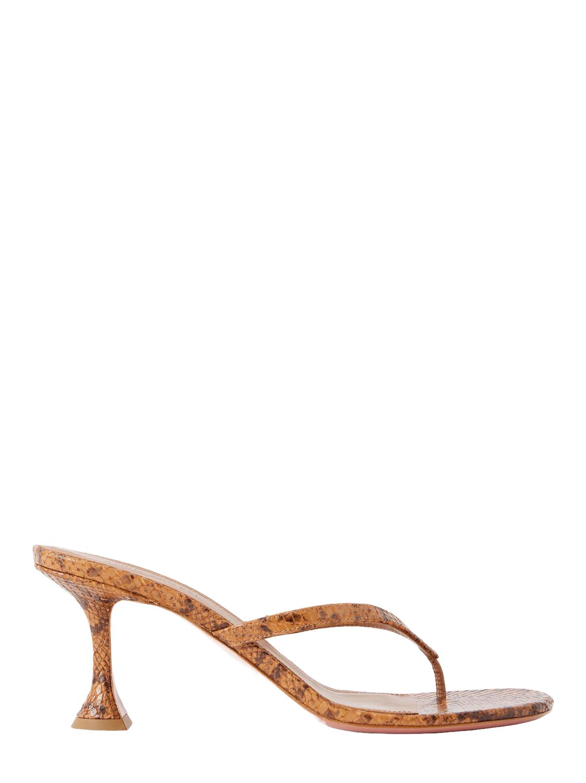 AMINA MUADDI Amina Muaddi Juliette 70 Snake-Effect Leather Thong Sandals